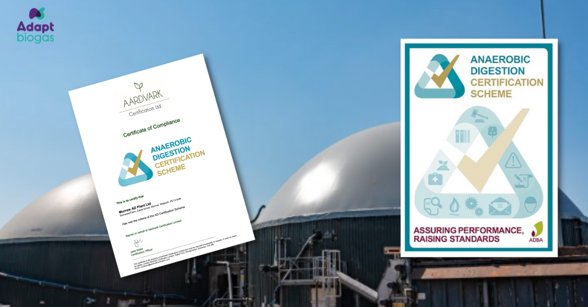 ADCS Certificate - Adapt Biogas